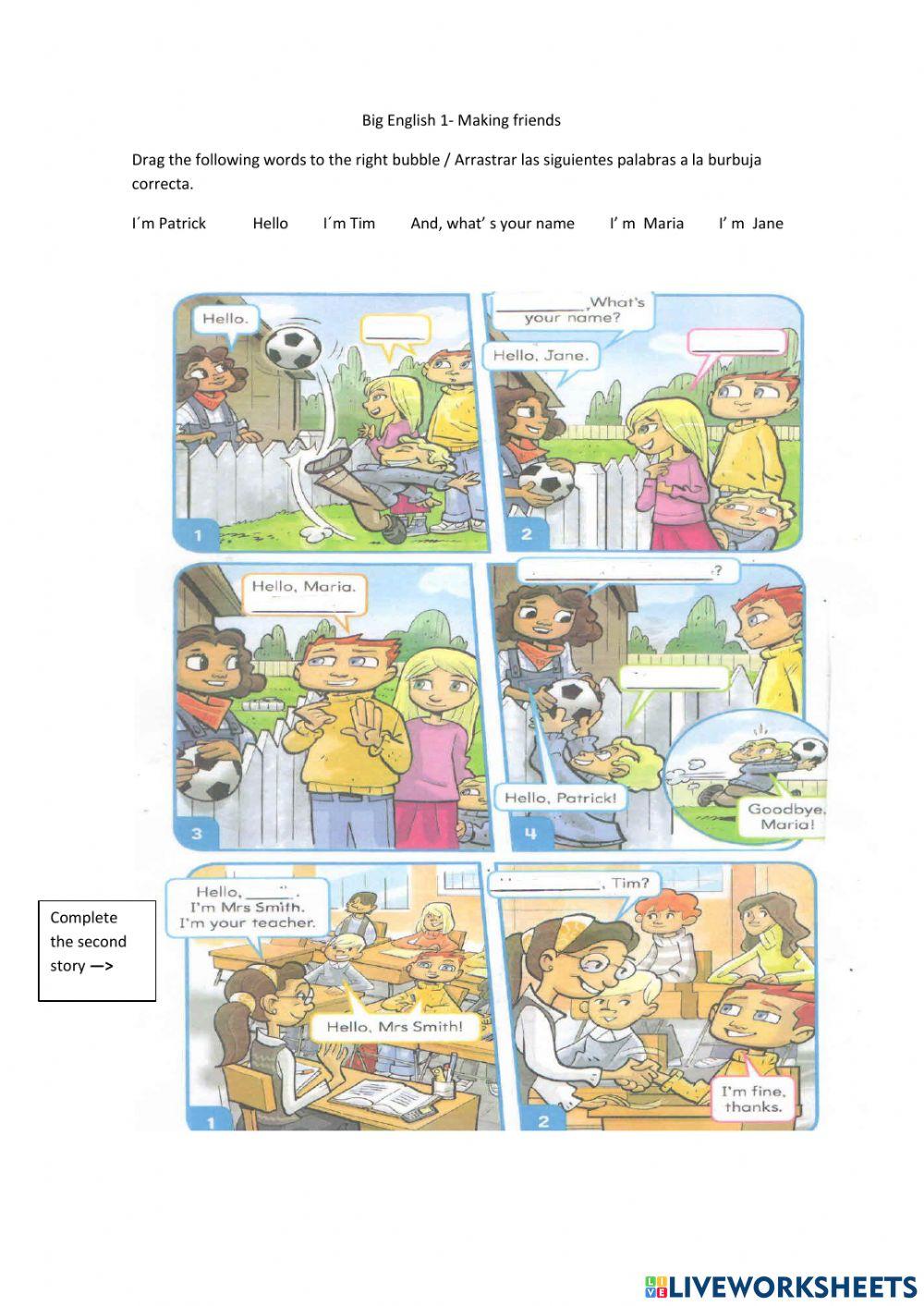 Big English 1-Making new friends worksheet | Live Worksheets