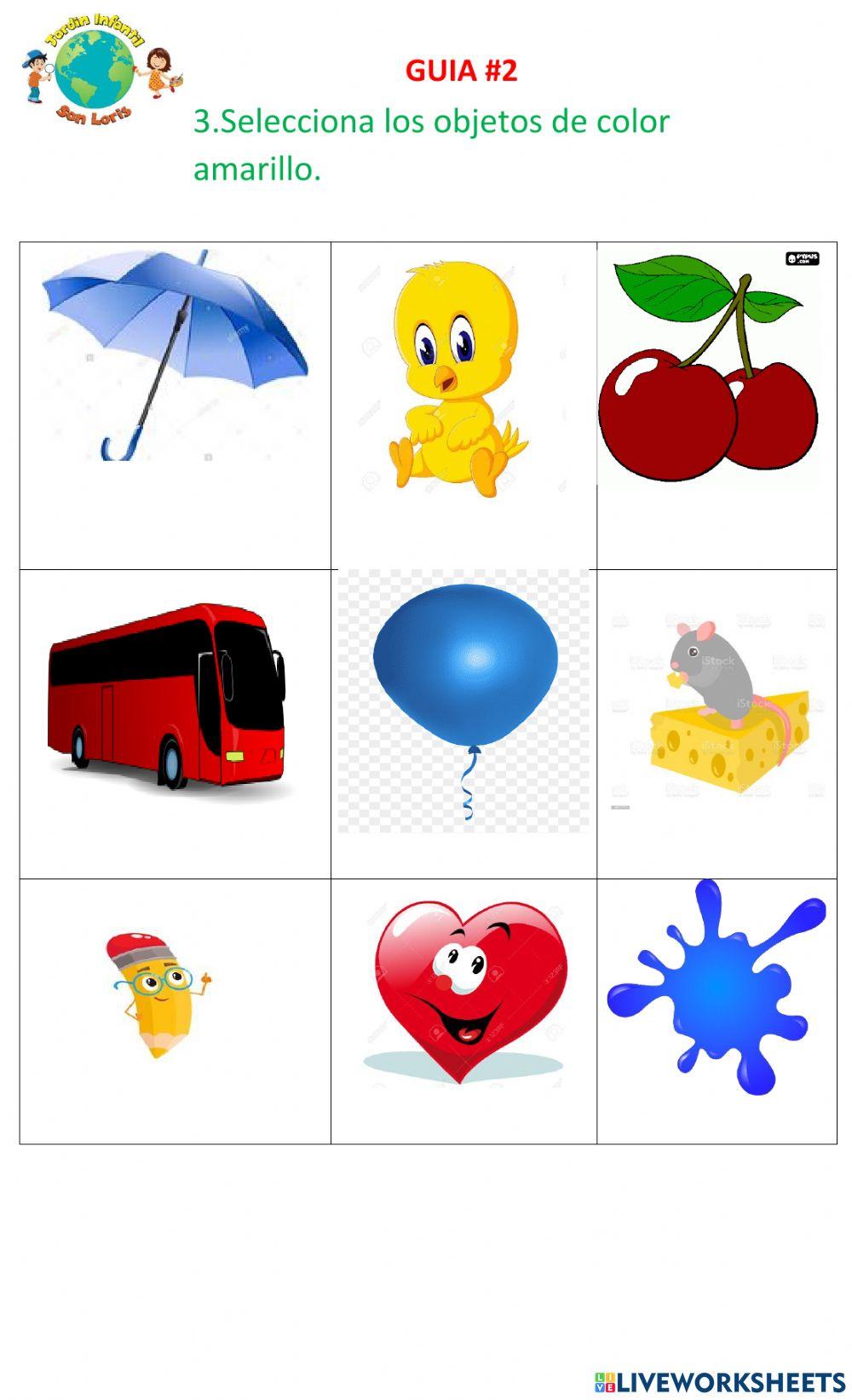 Color amarillo | Live Worksheets