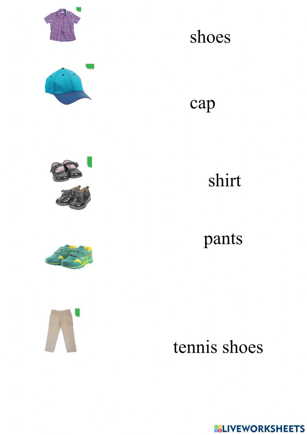 Clothing items | Live Worksheets