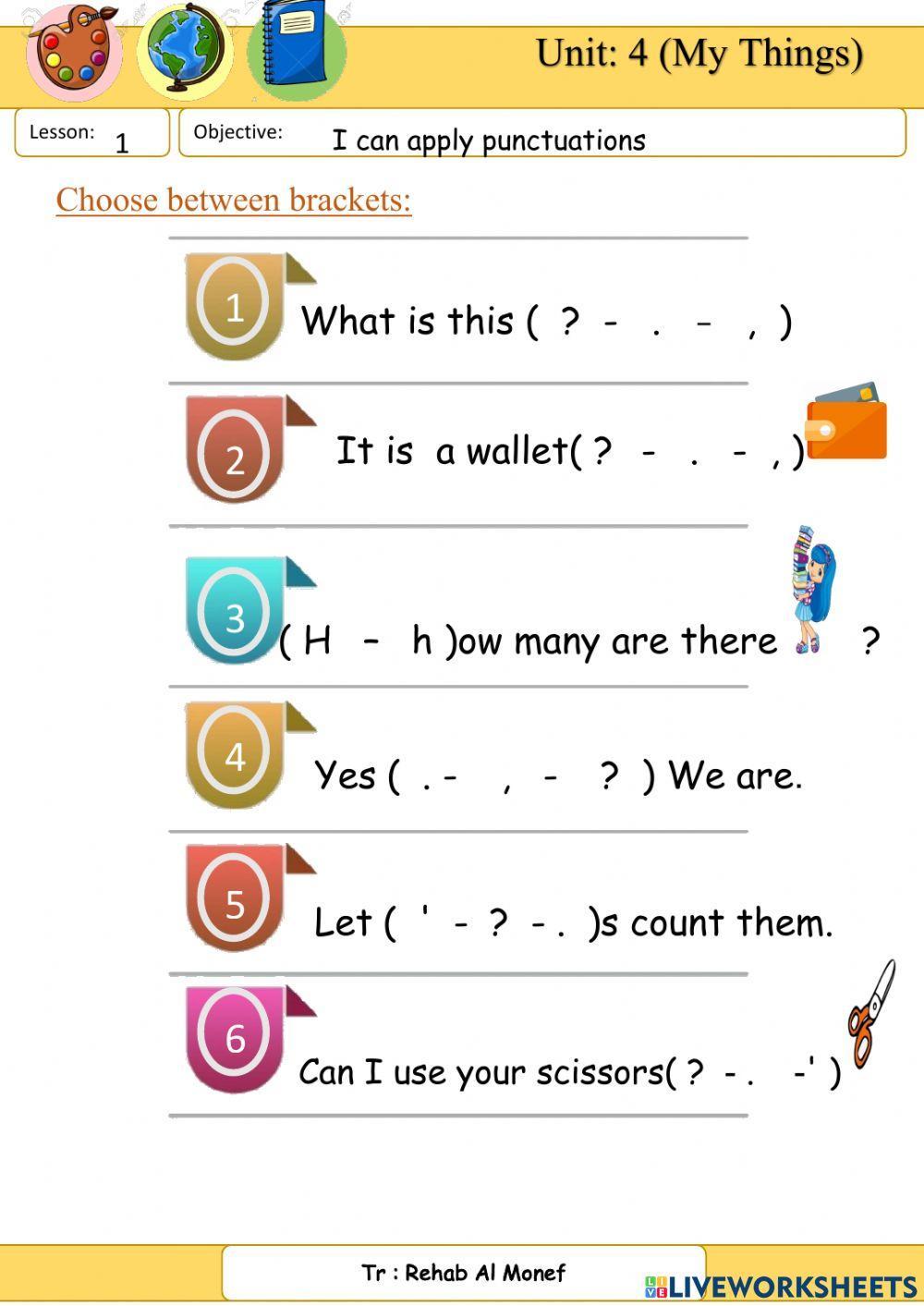 Punctuation | WECAN1_6 | Live Worksheets
