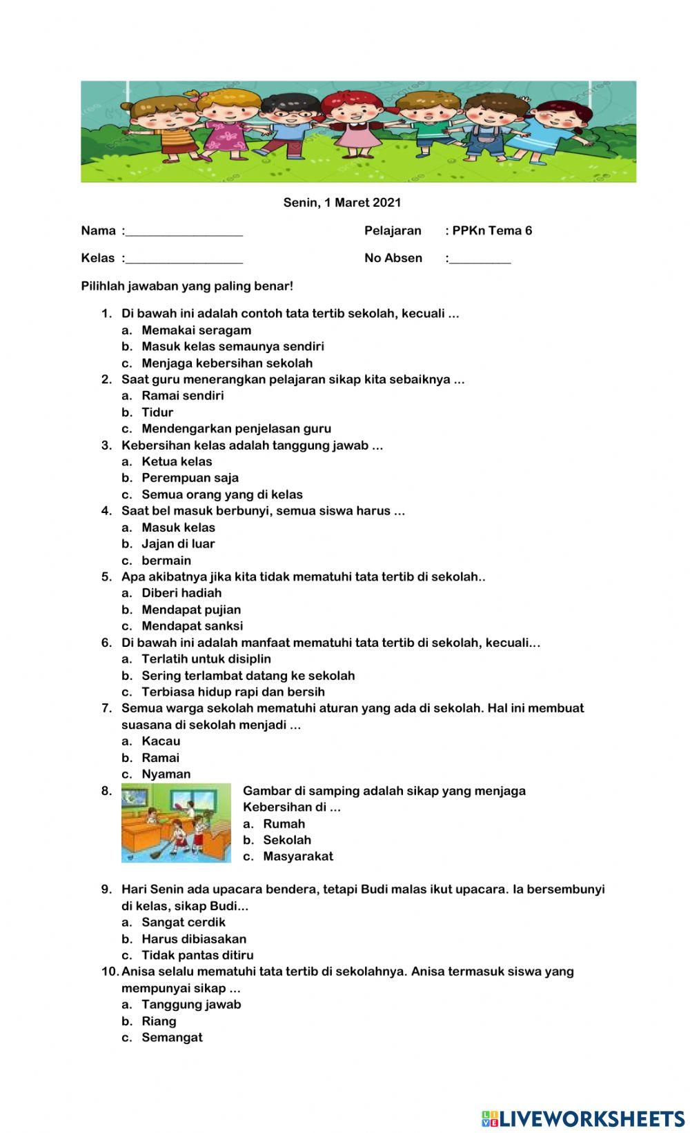 Tata Tertib | Free Interactive Worksheets | 764057