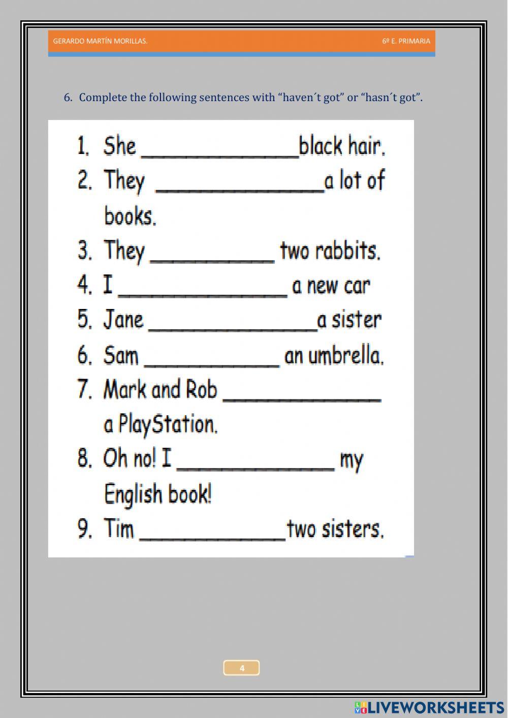 To have got neg… | Free Interactive Worksheets | 1882228