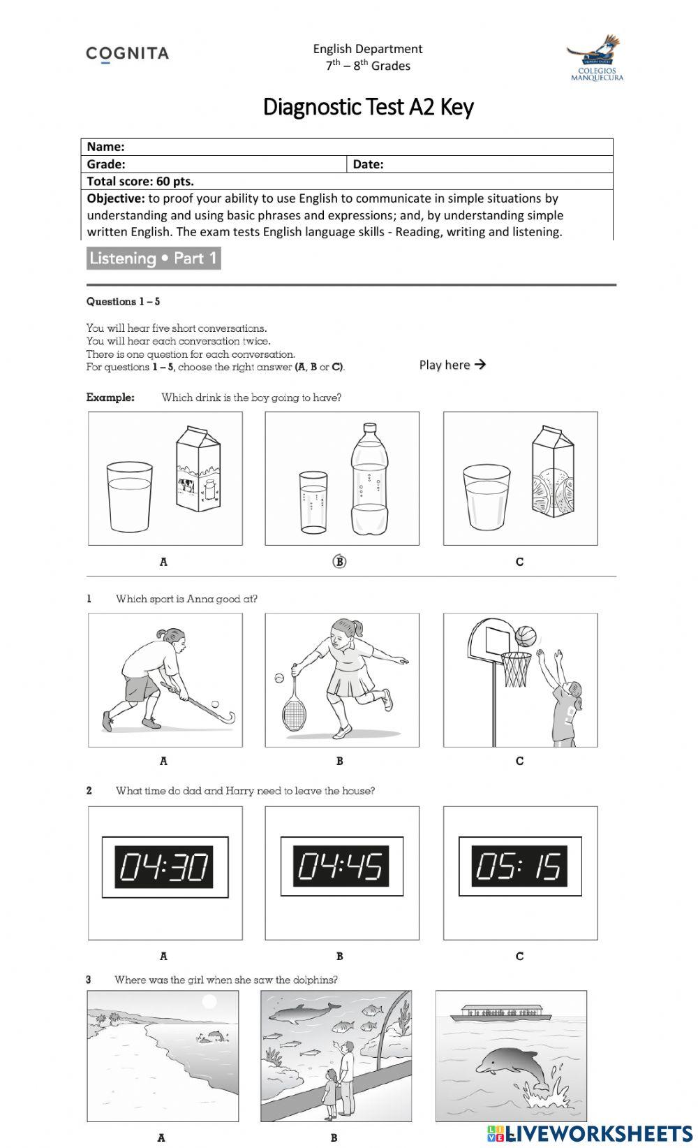 4803966 | 7-8th - Diagnostic Test A2 Key | MissKarynaB