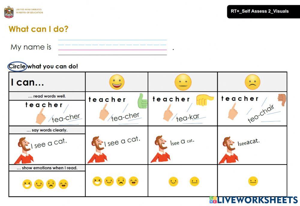 Self Assessment 2 worksheet | Live Worksheets