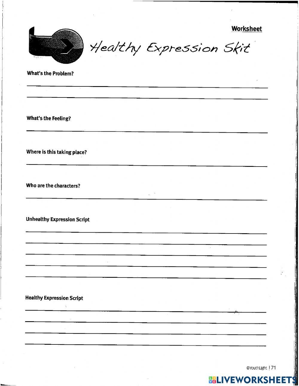 Healthy Expression worksheet | Live Worksheets