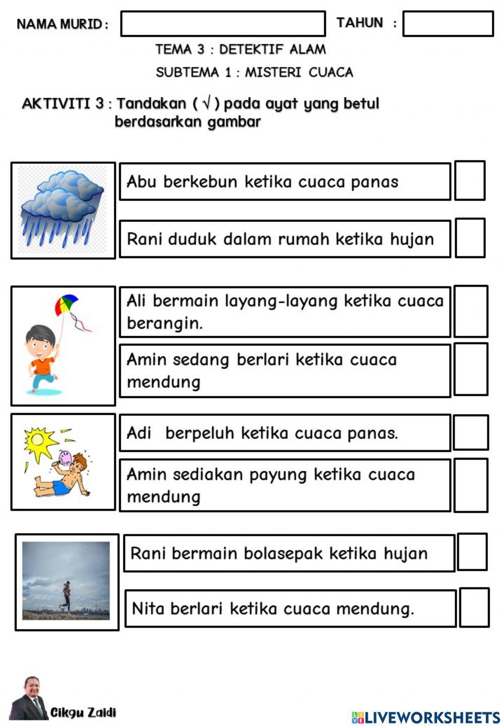 Program Transisi tahun 1 activity for Tahap 1 | Live Worksheets