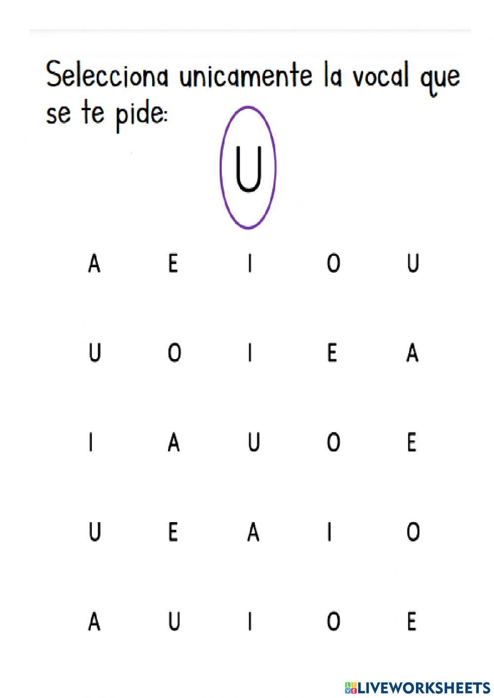 Vocal U free online activity | Live Worksheets