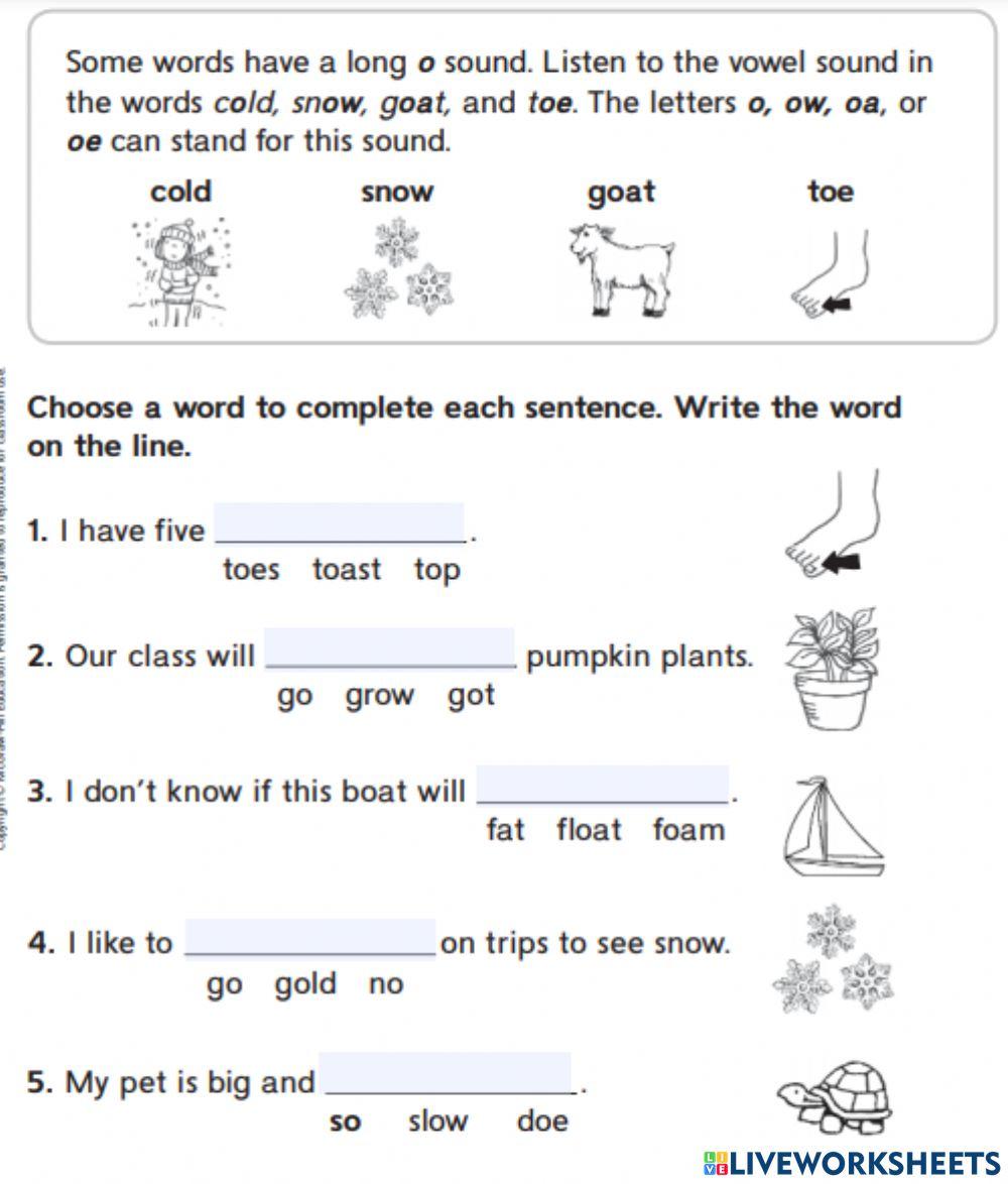 Long O 766913 | fmahmood95 | Live Worksheets