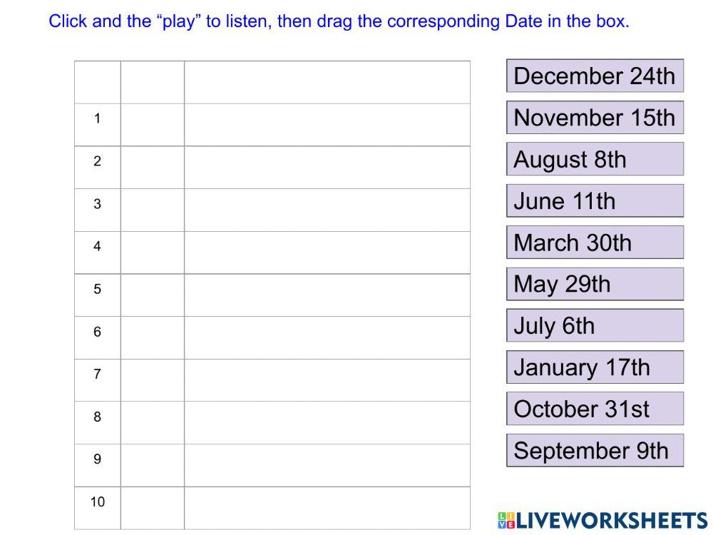 Date in Mandarin | Free Interactive Worksheets | 767870