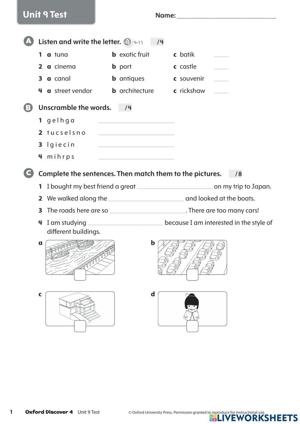 Oxford Discover… | Free Interactive Worksheets | 6450539