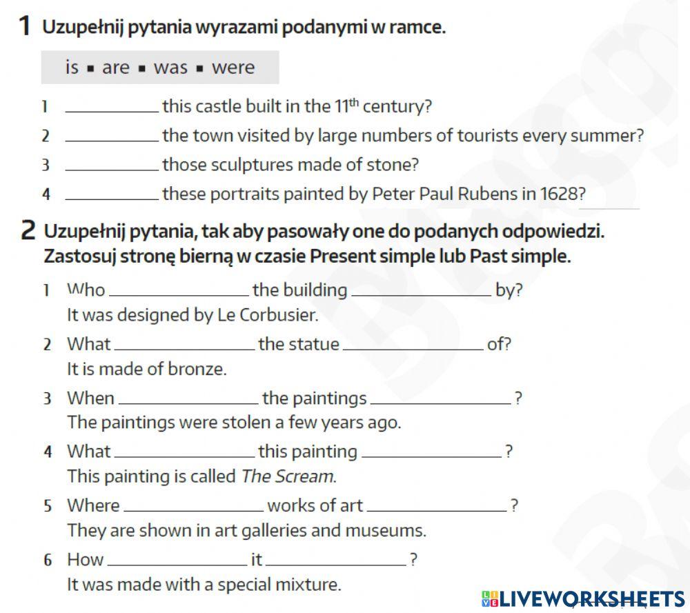 passive- questions online exercise for | Live Worksheets