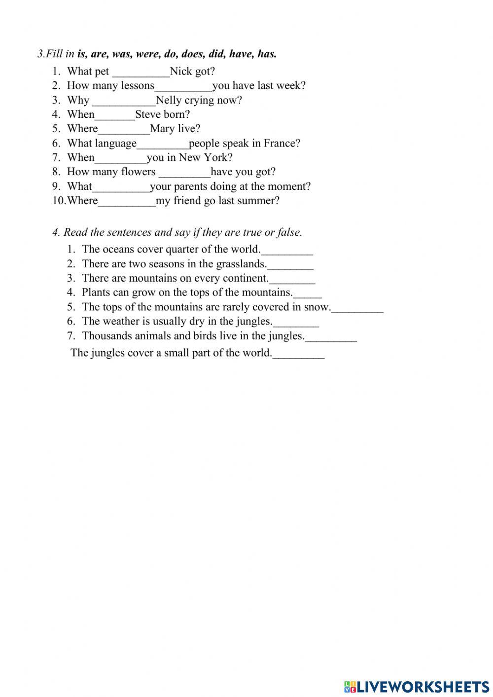 Words online exercise for 5 | Live Worksheets