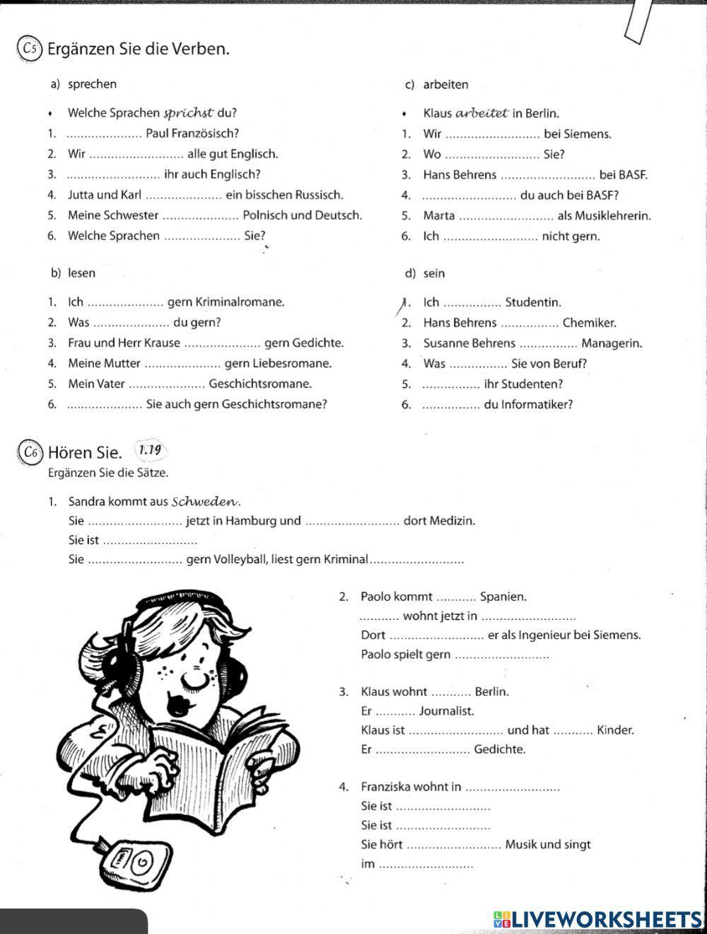 Konjugation der Verben online worksheet | Live Worksheets