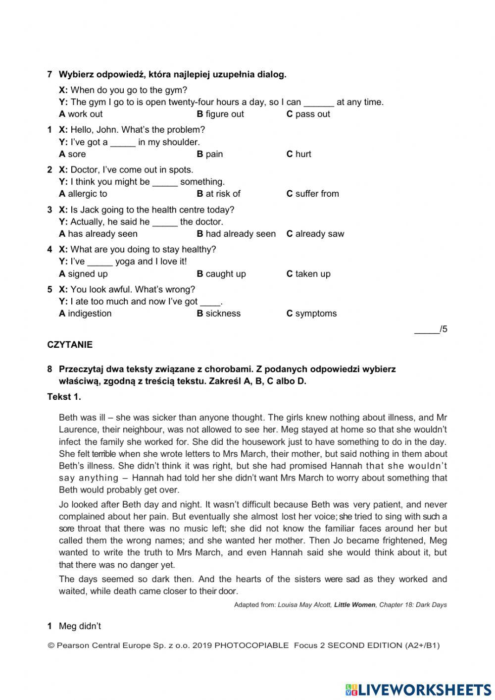Unit 8 Focus 2 online exercise for | Live Worksheets