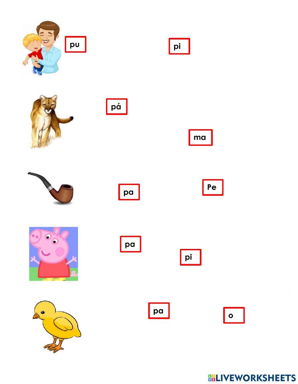 Actividad arrastra la sílaba o letra (consonante Mm) online exercise ...