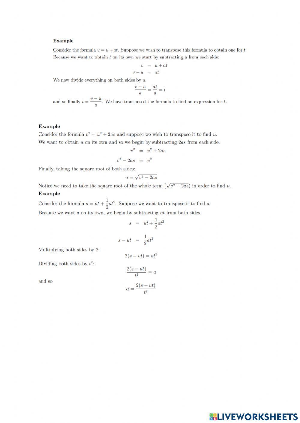 BIDMAS & Transp… | Free Interactive Worksheets | 770414