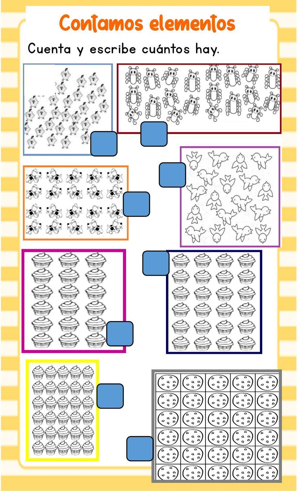 Cuenta los elementos exercise | Live Worksheets