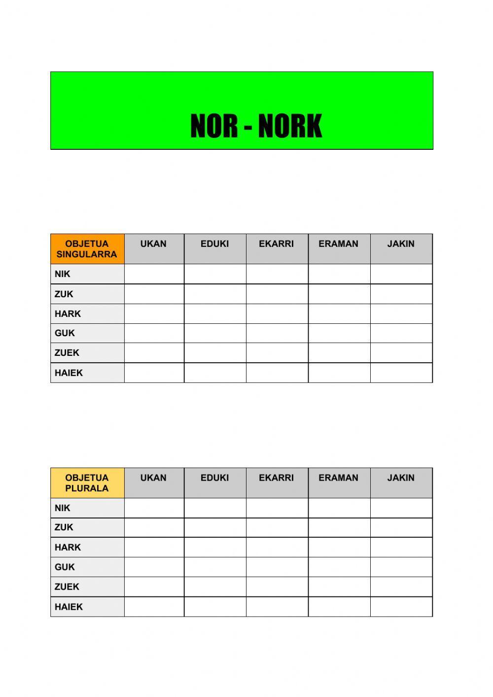 Nor nork orainaldia 690102 | Landera | LiveWorksheets