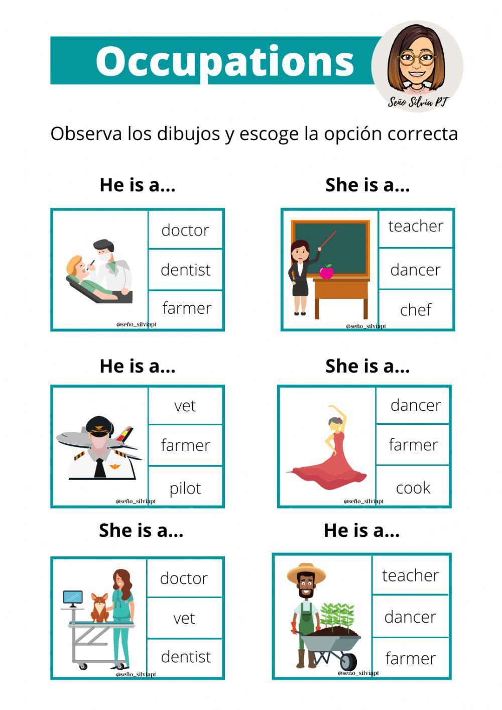 Occupations | Free Interactive Worksheets | 690087