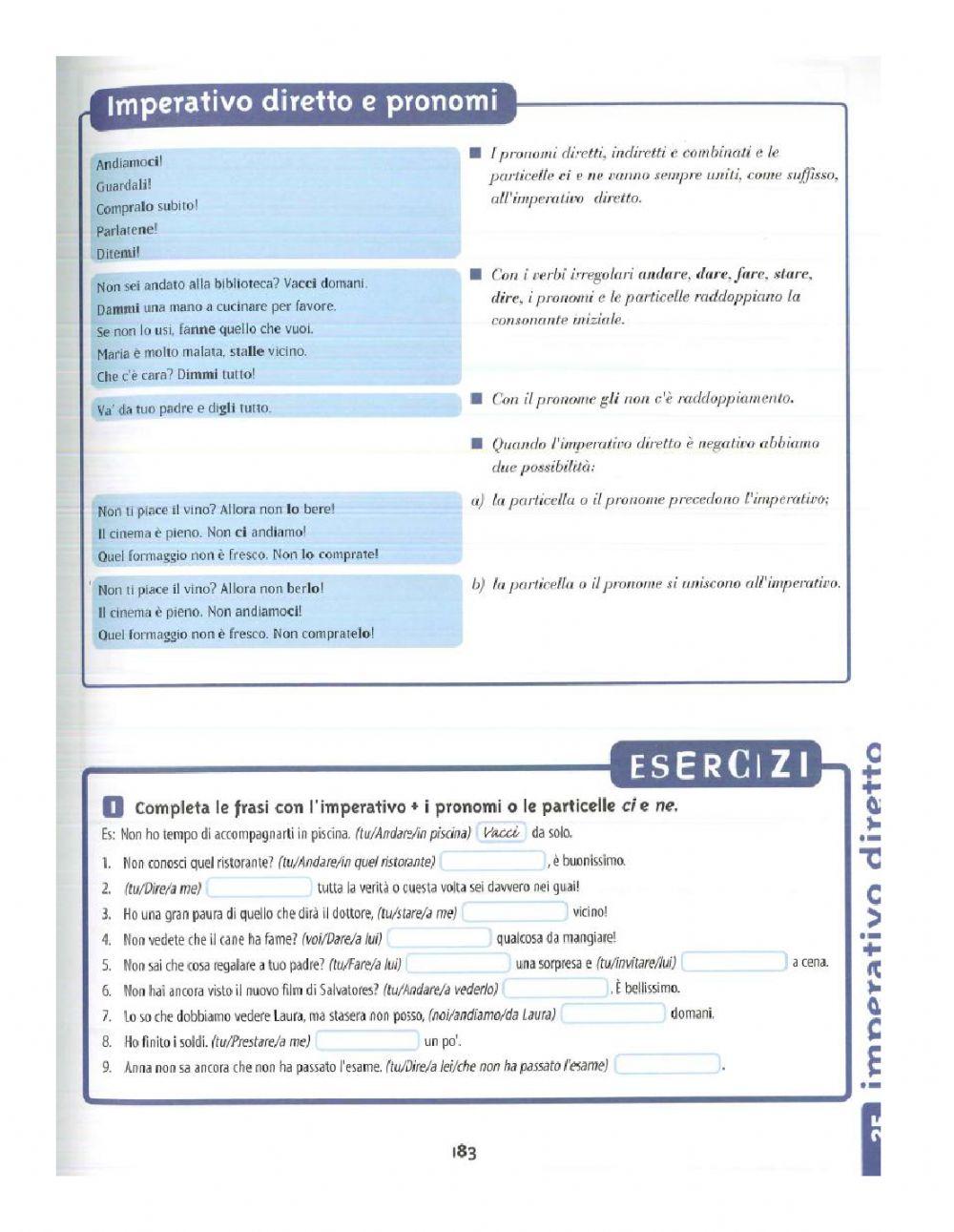 Imperativo dire… | Free Interactive Worksheets | 4689106