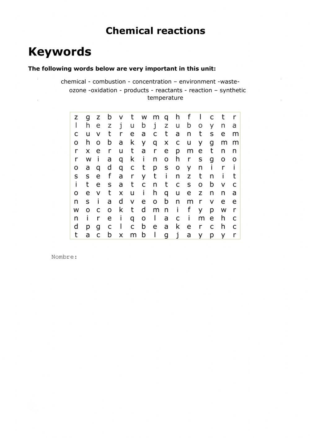 Chemical Reactions Online Worksheet Live Worksheets chemical-reactions-online-worksheet-live-worksheets