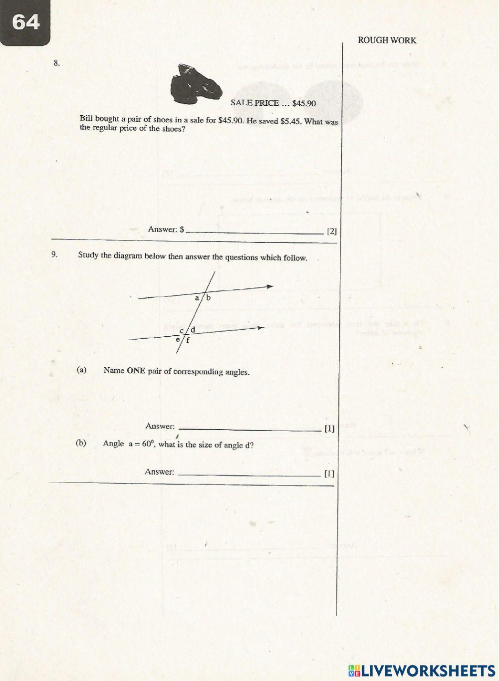 2010 BJC Math P… | Free Interactive Worksheets | 6401485