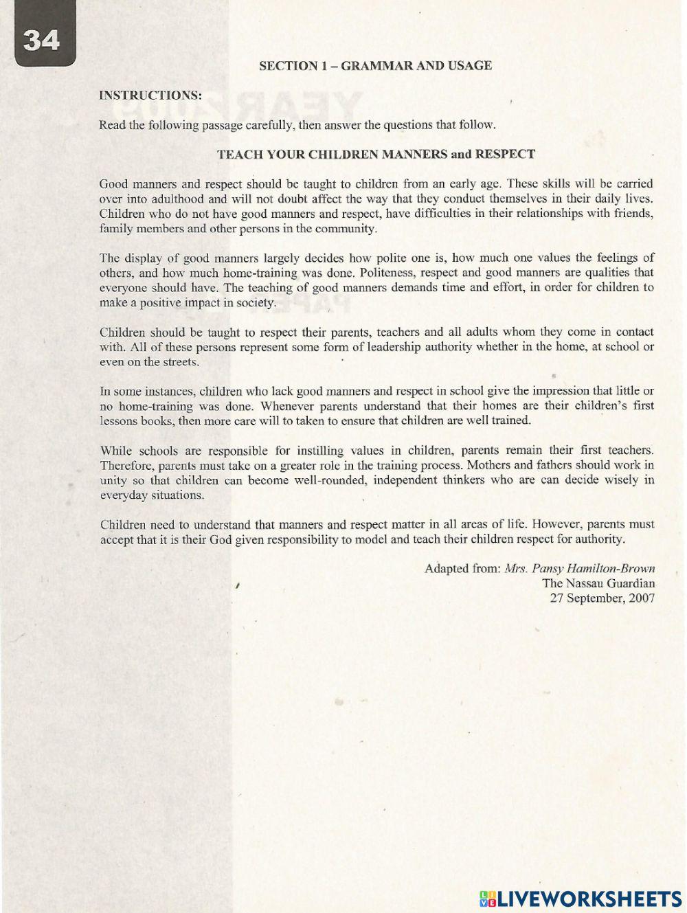 6401505 | 2009 BJC English Language Paper 2 | Olivia