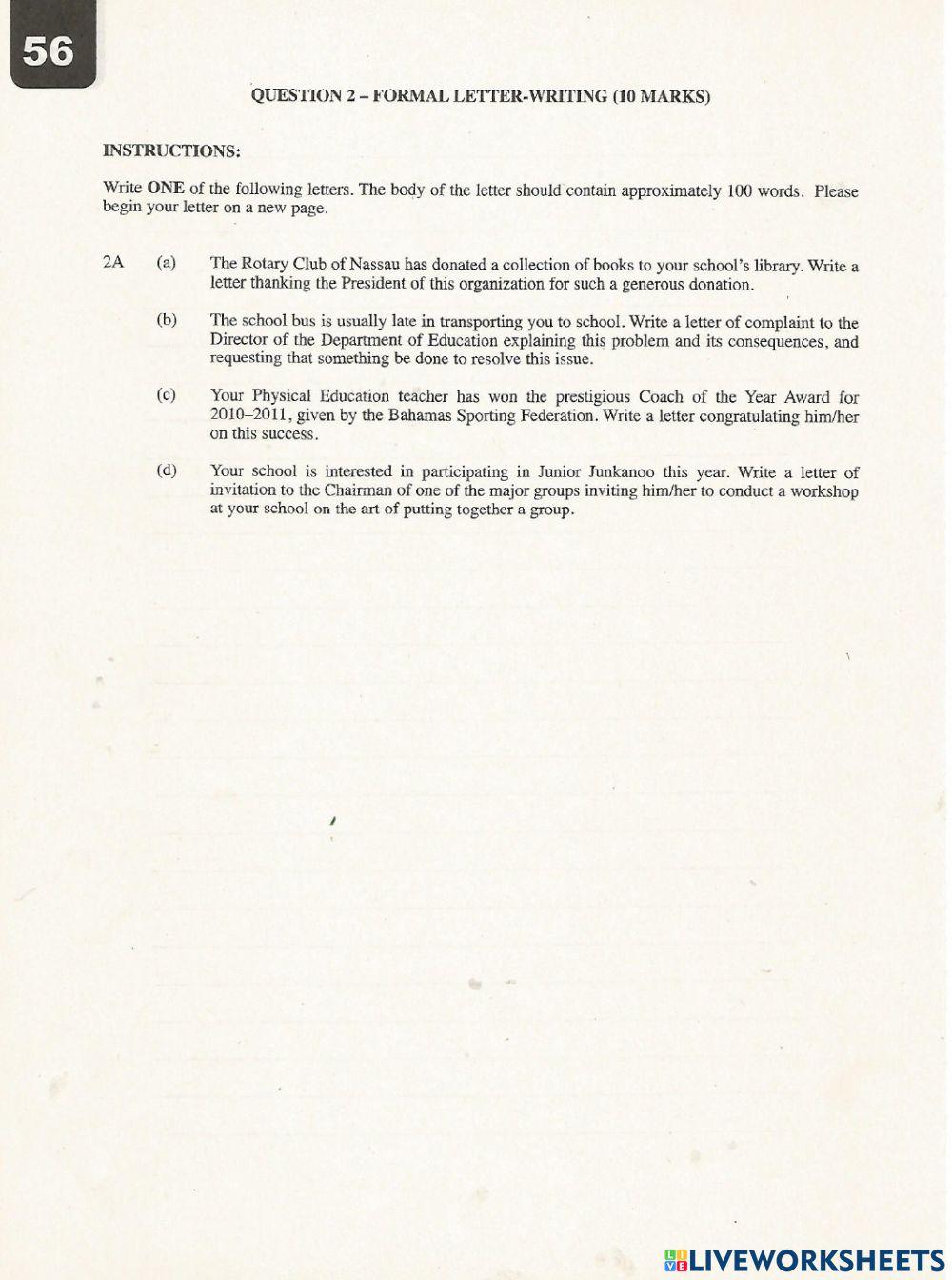 2010 BJC Englis… | Free Interactive Worksheets | 6401517