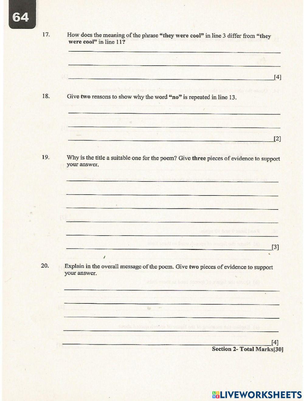 2010 BJC Englis… | Free Interactive Worksheets | 6401521