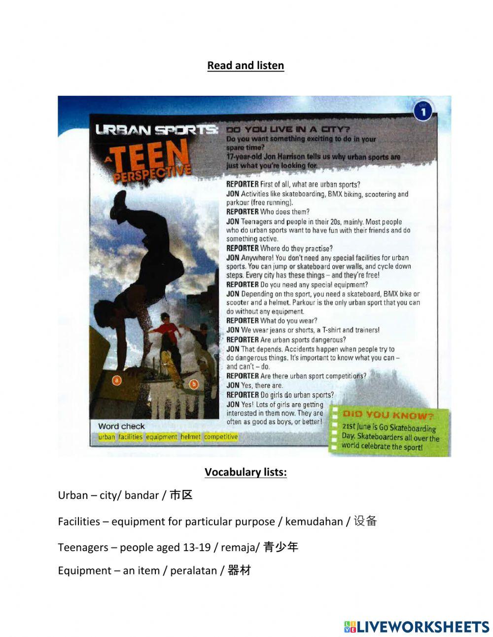 Unit 1 Lesson 2 | Free Interactive Worksheets | 6401578