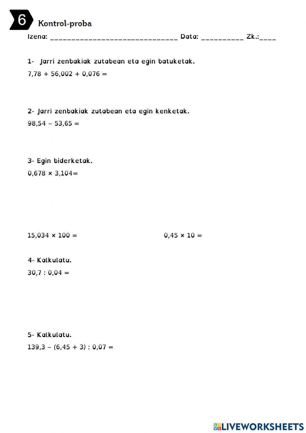 Pdf online worksheet: Mate | Live Worksheets