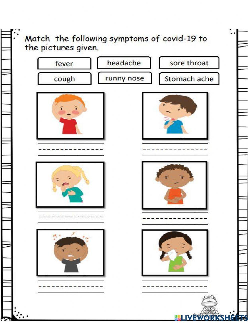 Covid 19 symptoms worksheet | Live Worksheets