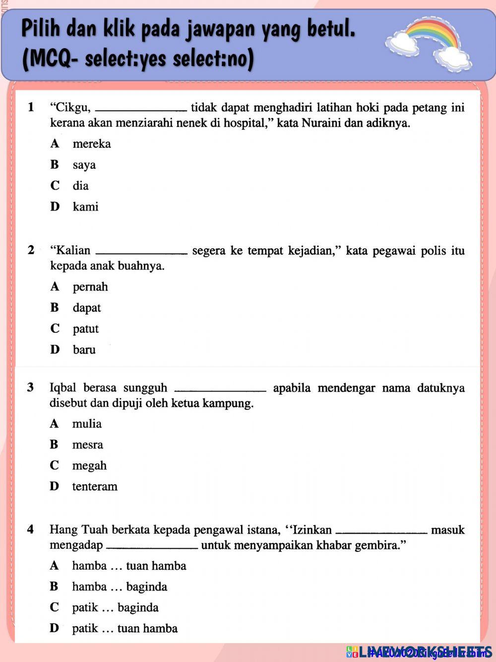 KATA PENGUAT 1259 | CikguEedarahim | Live Worksheets