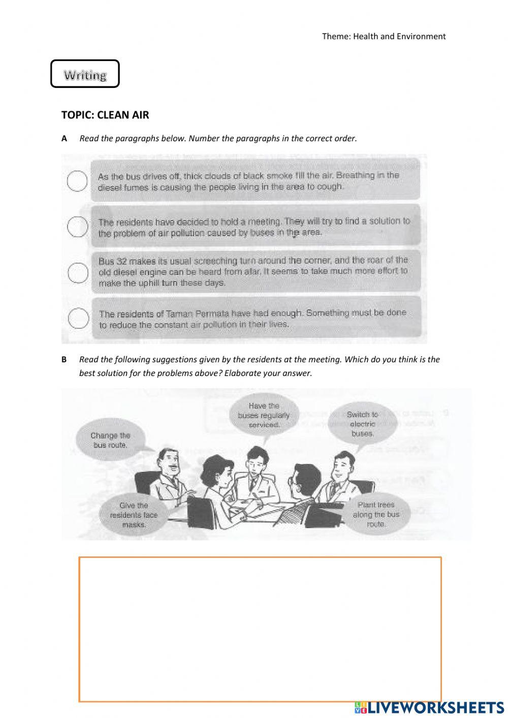 Clean Air interactive worksheet | Live Worksheets