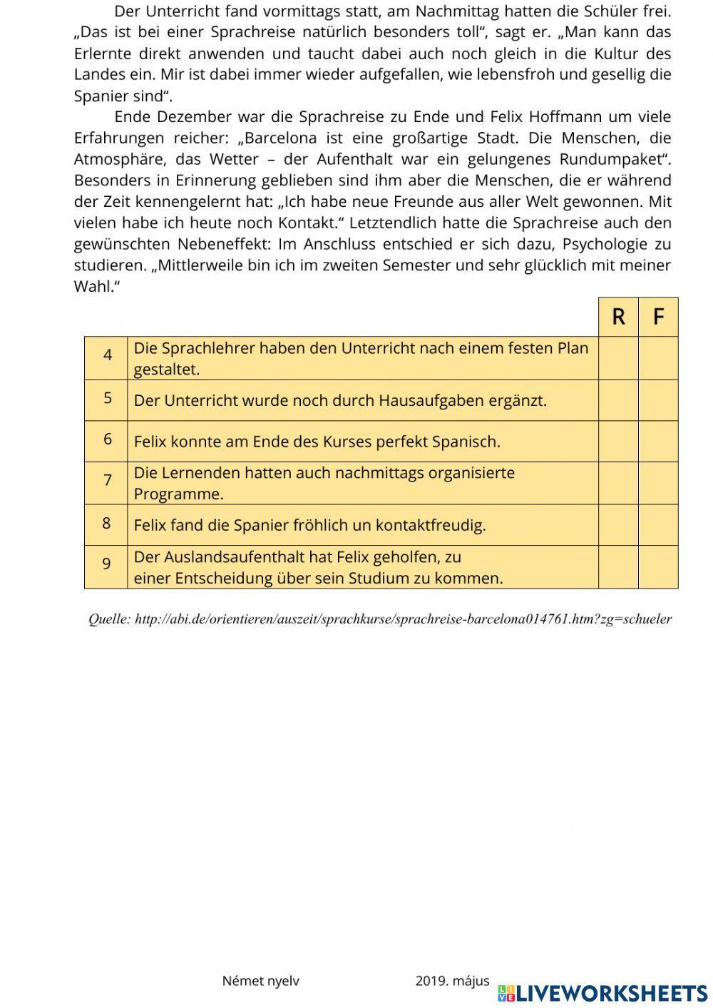 693302 | Leseverstehen | Erika Berkics | LiveWorksheets