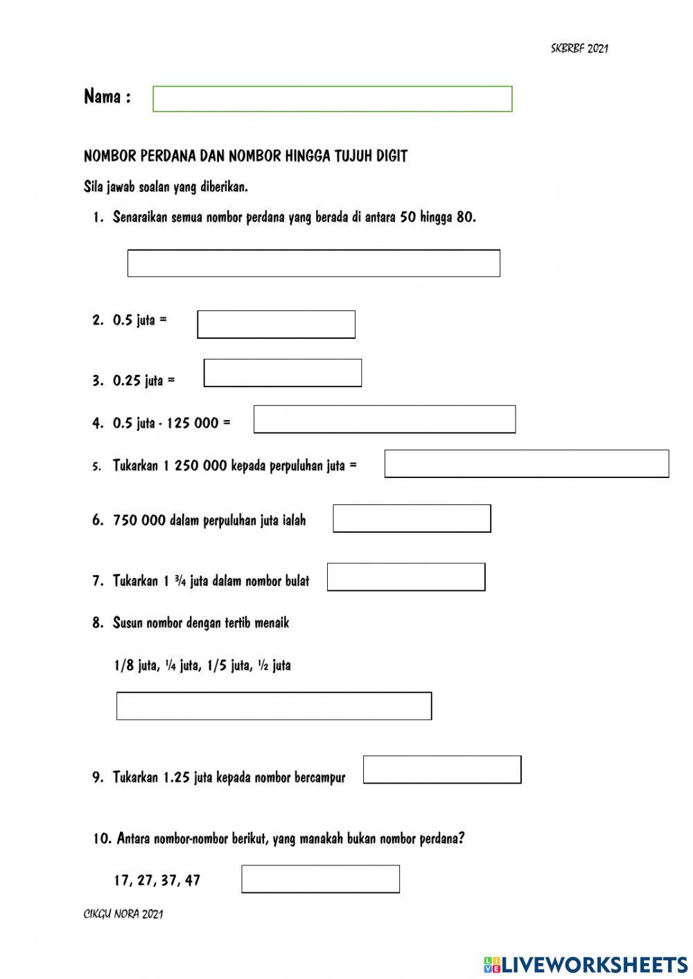 693420 | Nombor perdana dan nombor tujuh digit
