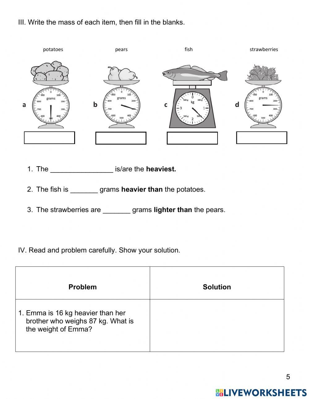 Math 5 3rd Qtr Summative Test B worksheet | Live Worksheets