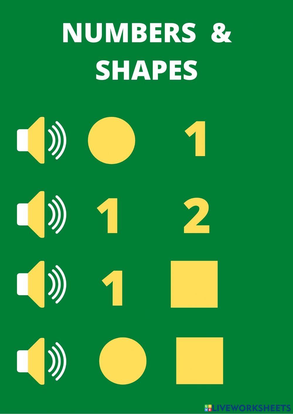 NUMBERS-SHAPES 3 (Listening) online exercise for | Live Worksheets