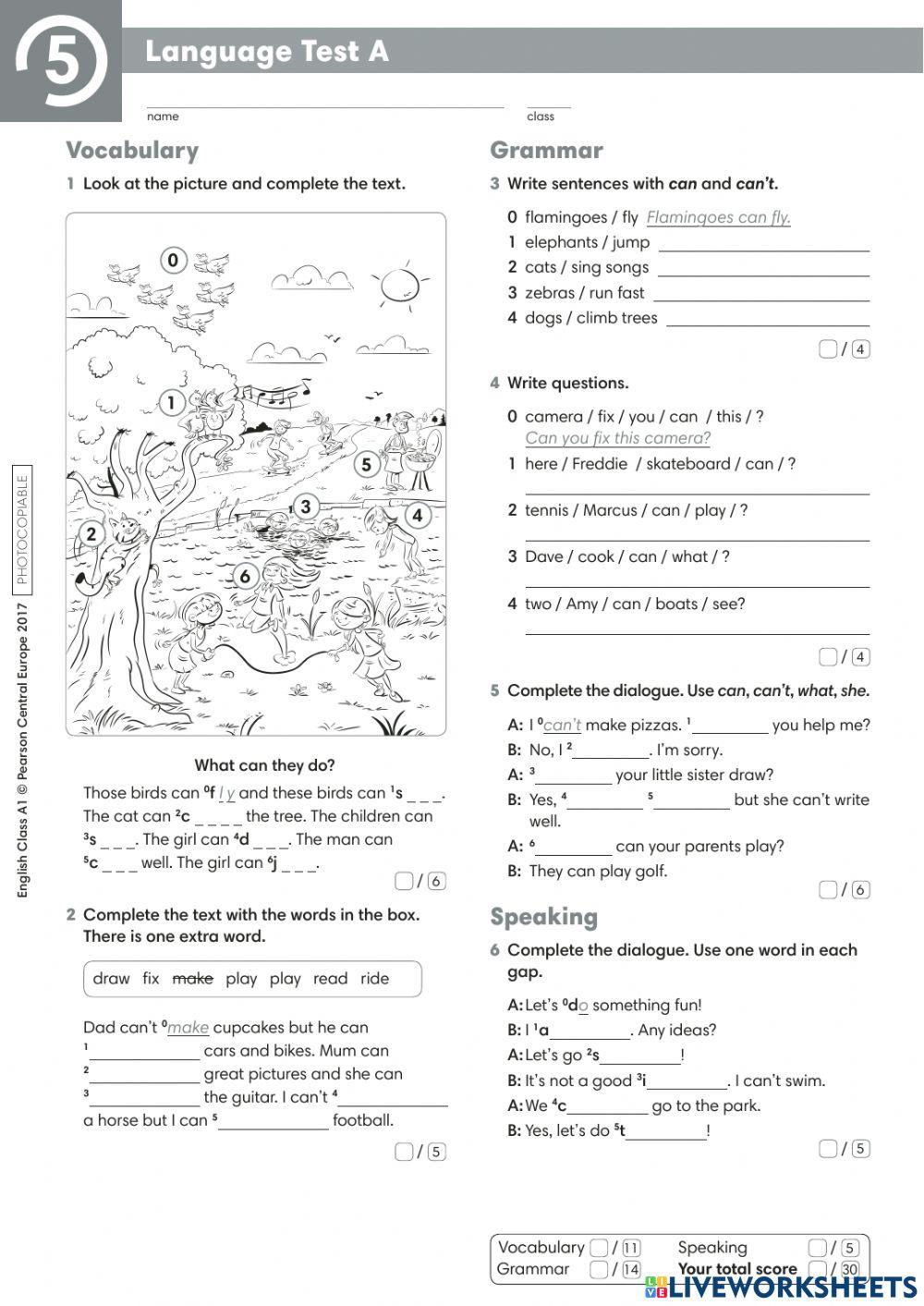 English Class A… | Free Interactive Worksheets | 6403081