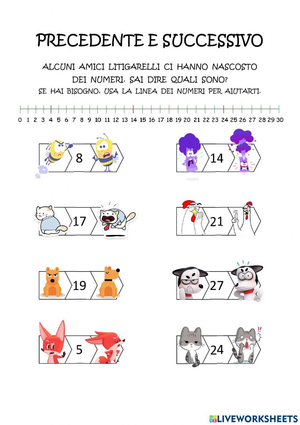 Numeri fino a 30 exercise | Live Worksheets