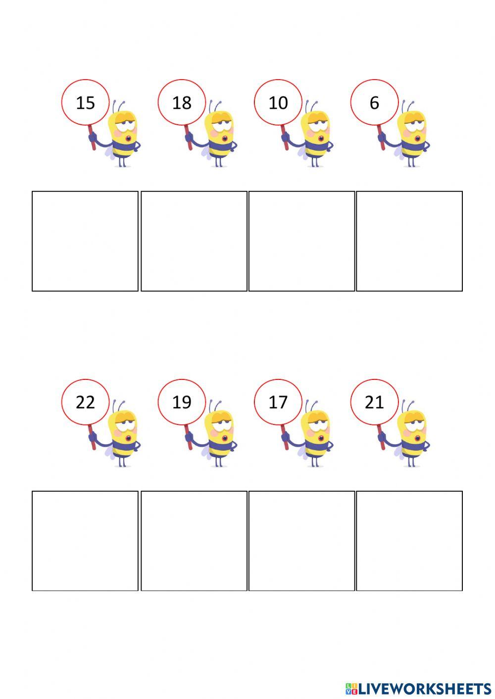 Numeri fino a 30 exercise | Live Worksheets