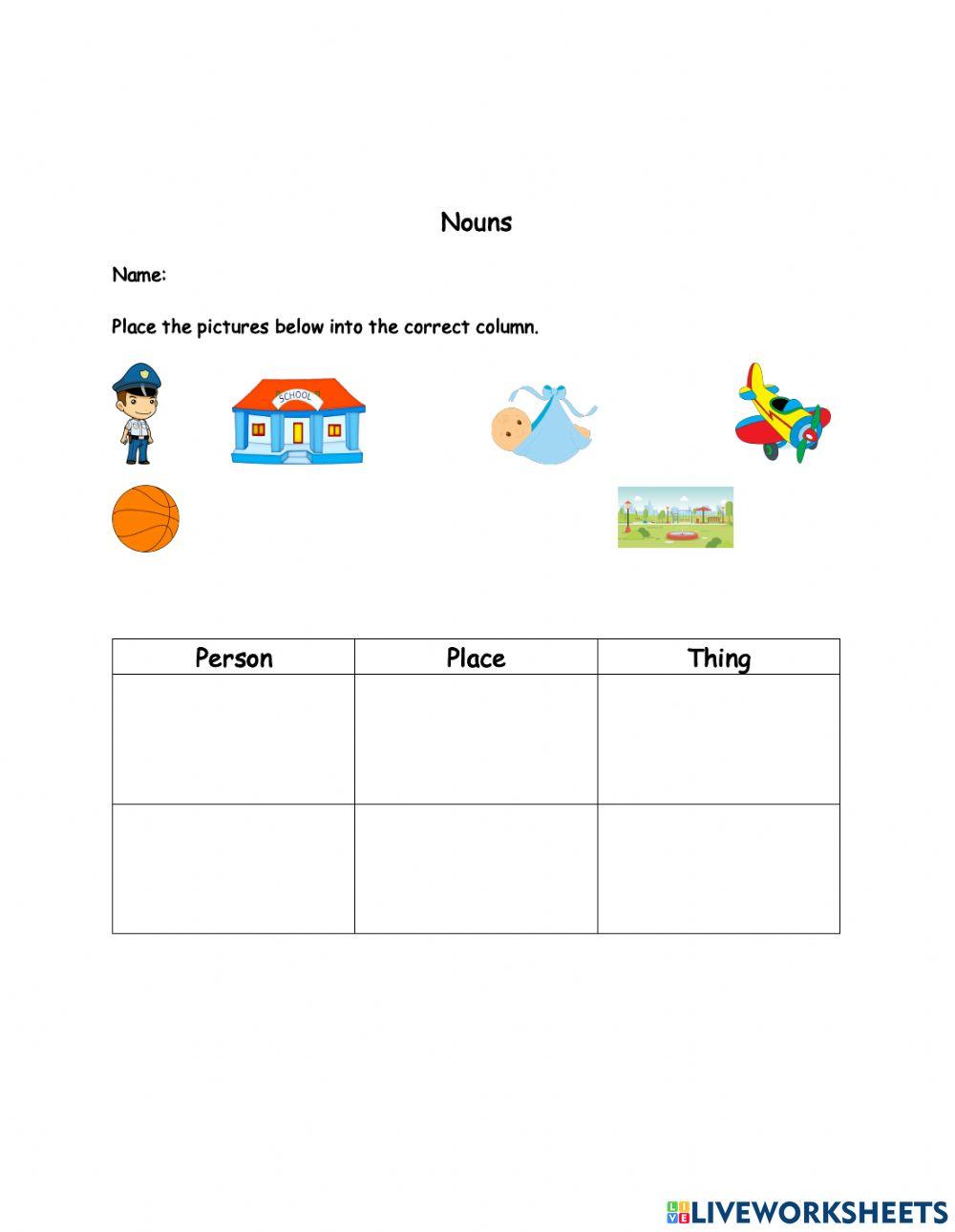 Nouns | Free Interactive Worksheets | 694405