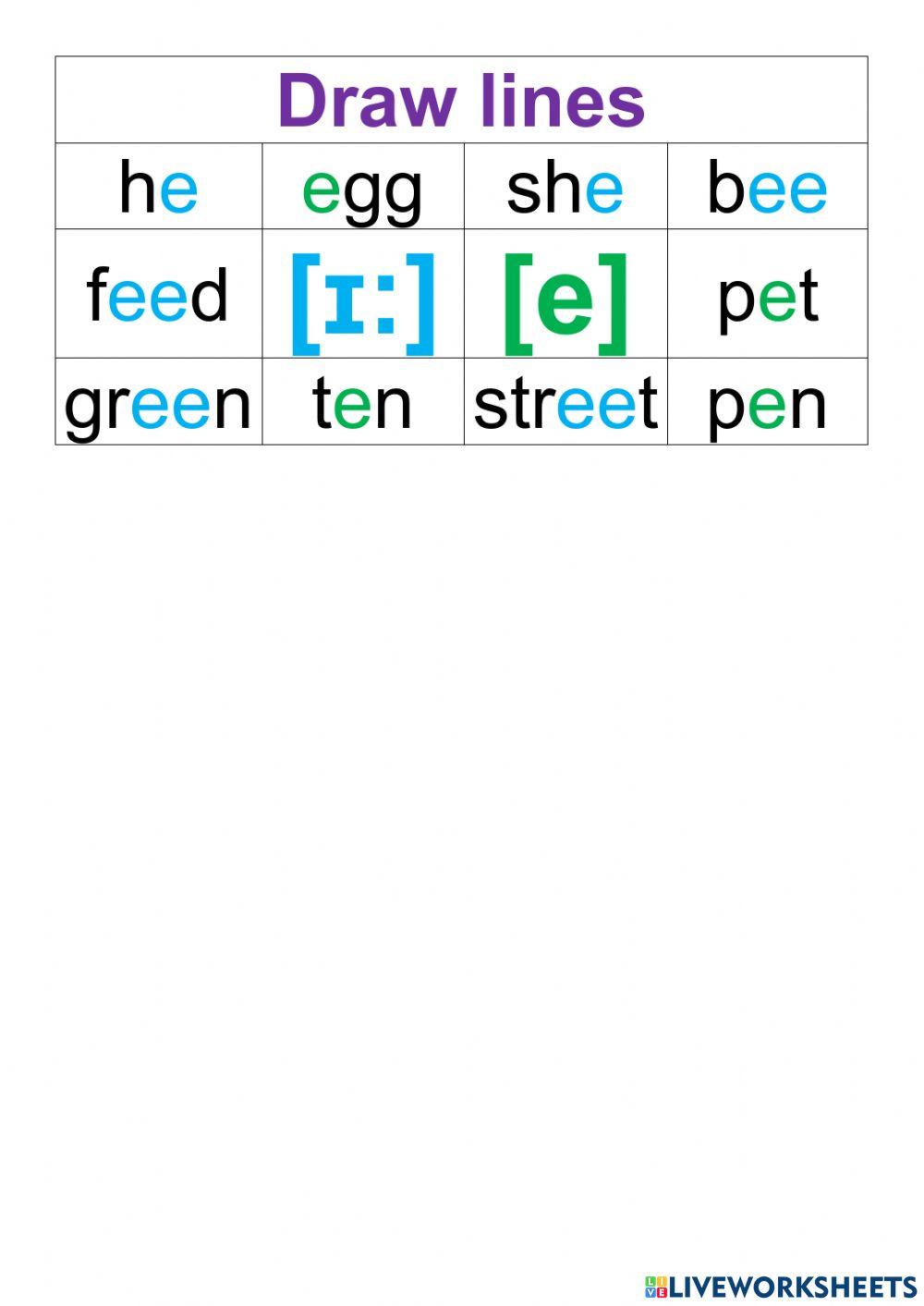 Reading, letter Ee worksheet | Live Worksheets