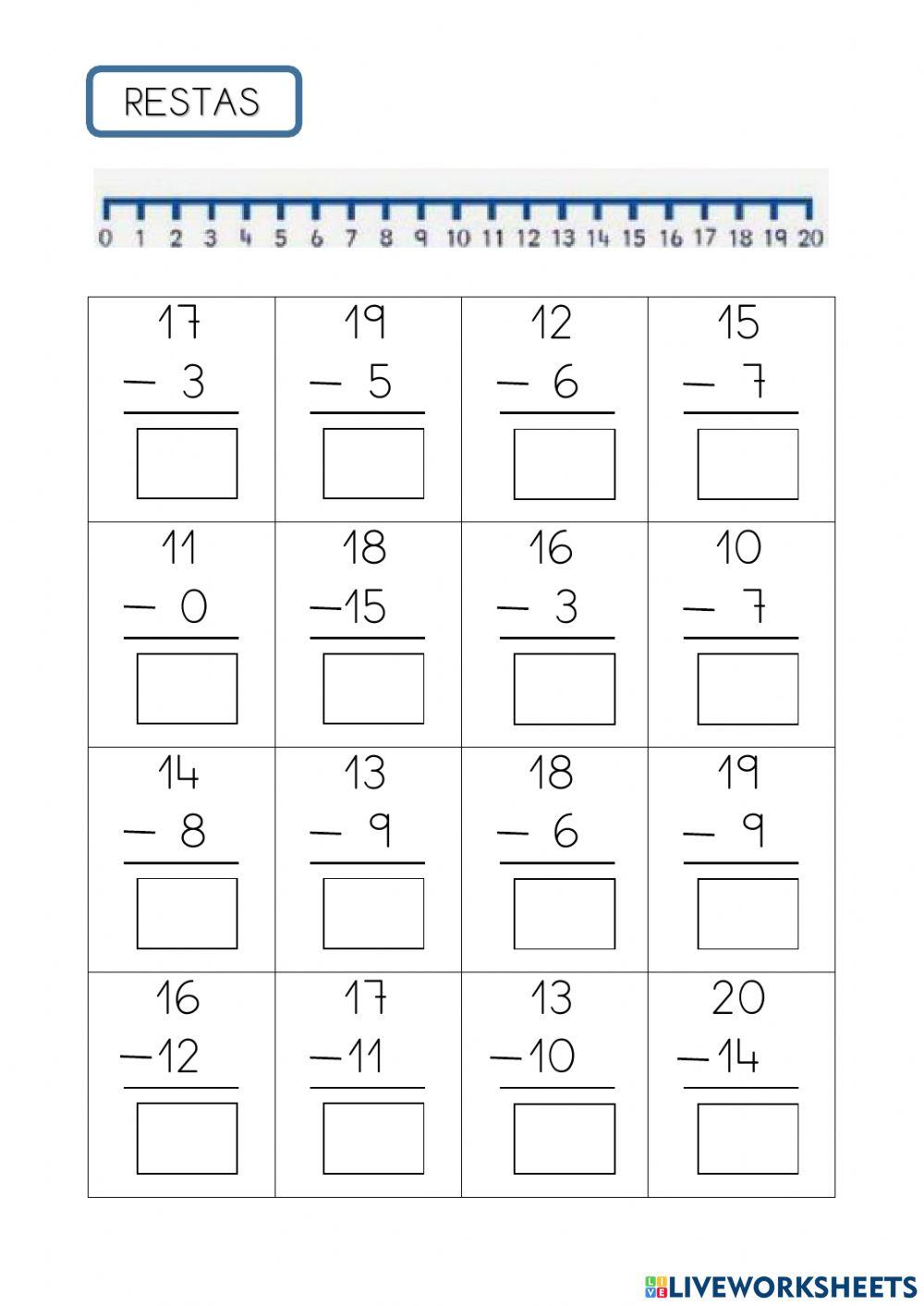 Restas 694857 | AnneSanMar | Live Worksheets