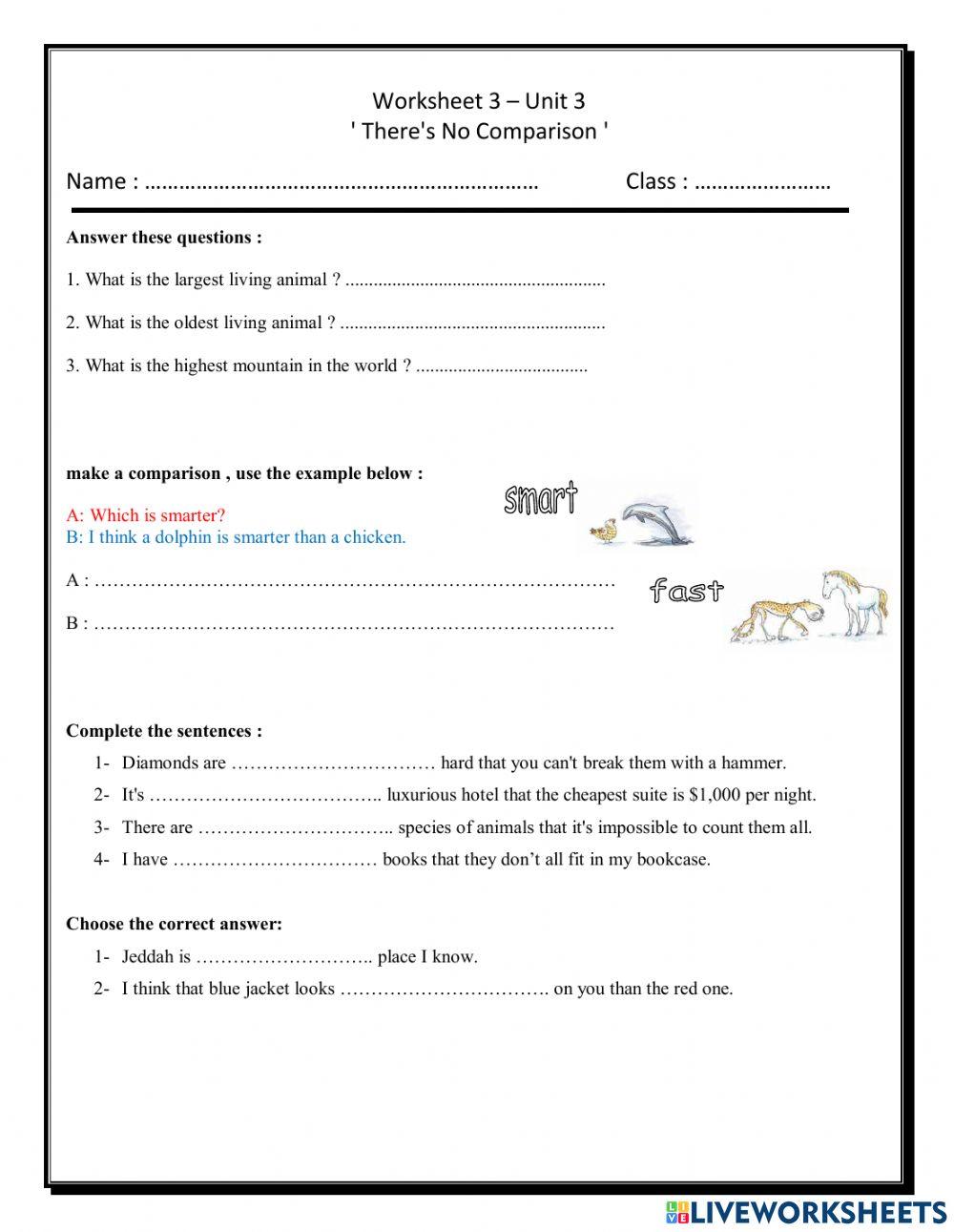 SG4: Worksheet3 – Uni3 online exercise for | Live Worksheets