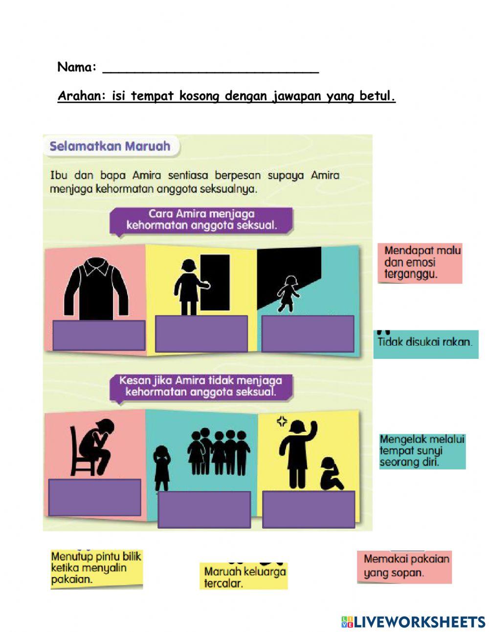 Menjaga maruah | Free Interactive Worksheets | 695090