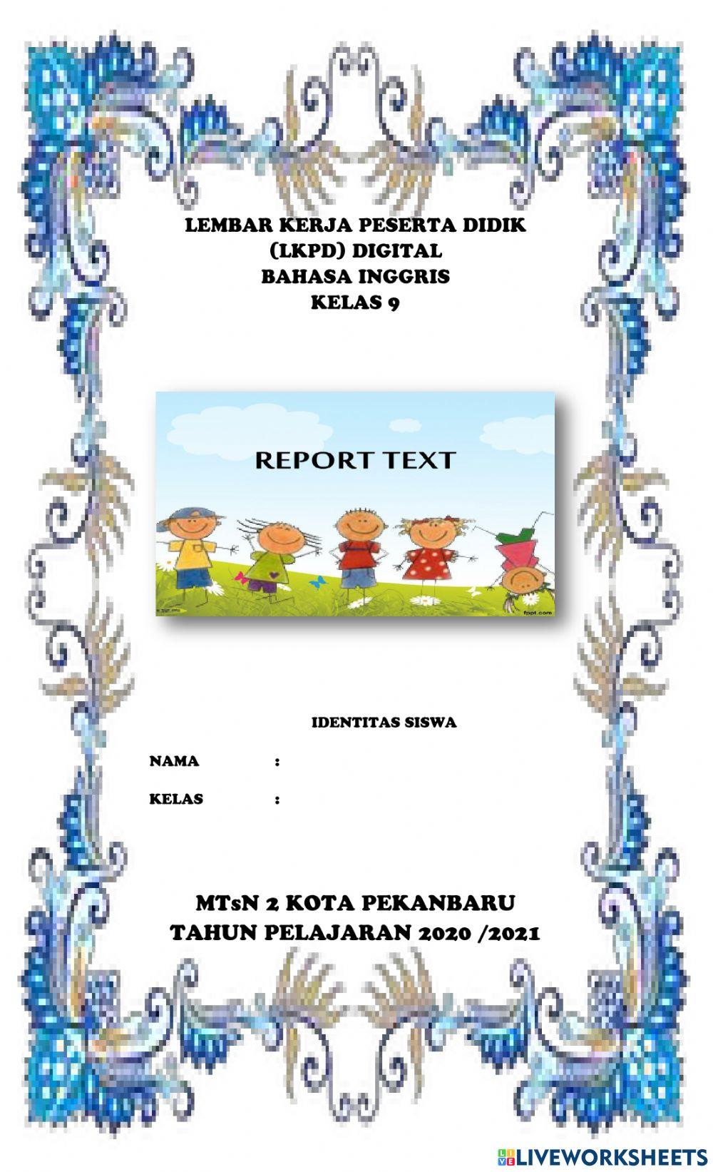 LKPD REPORT TE… | Free Interactive Worksheets | 695385