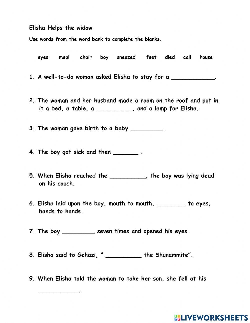 serving others activity sheets