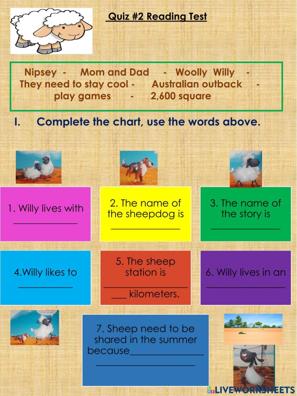 Reading Woolly Willy B3 worksheet | Live Worksheets