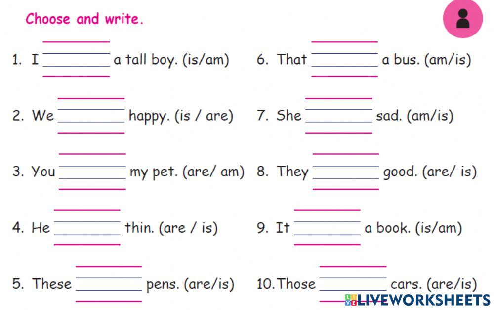 Choose and write interactive exercise for grade 2 | Live Worksheets